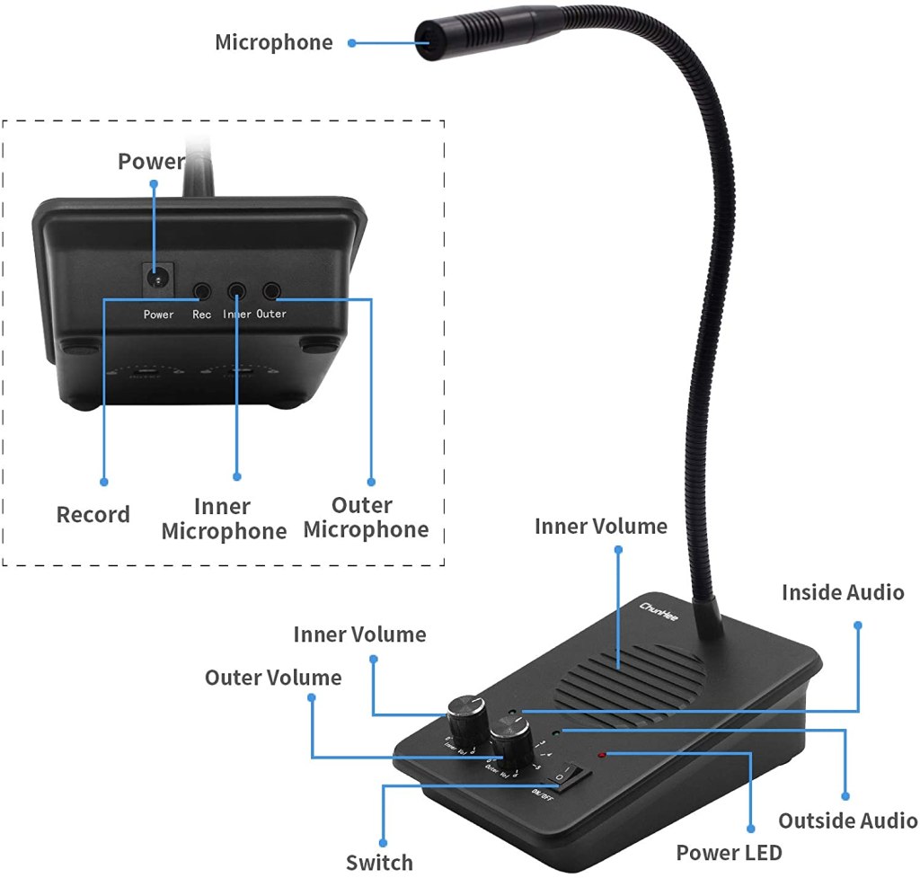 Window Speaker Intercom System Dual Way Anti-Interference ...